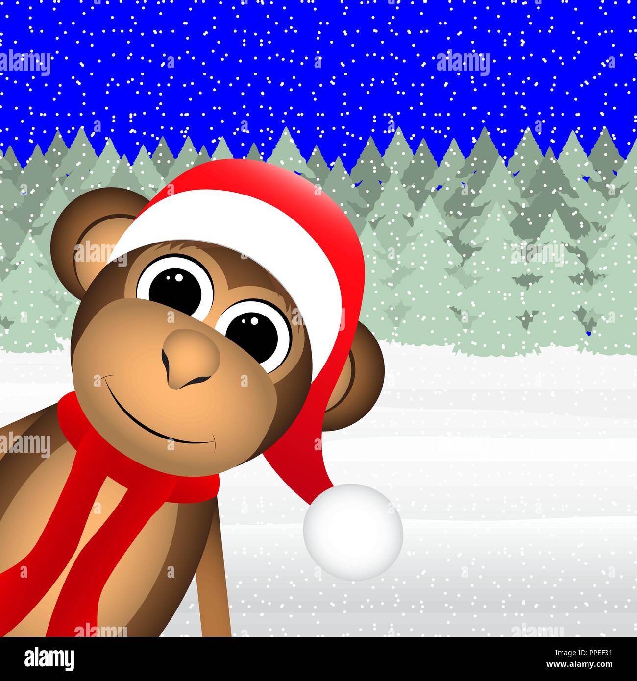 Monkey snow Stock Vector Images - Alamy