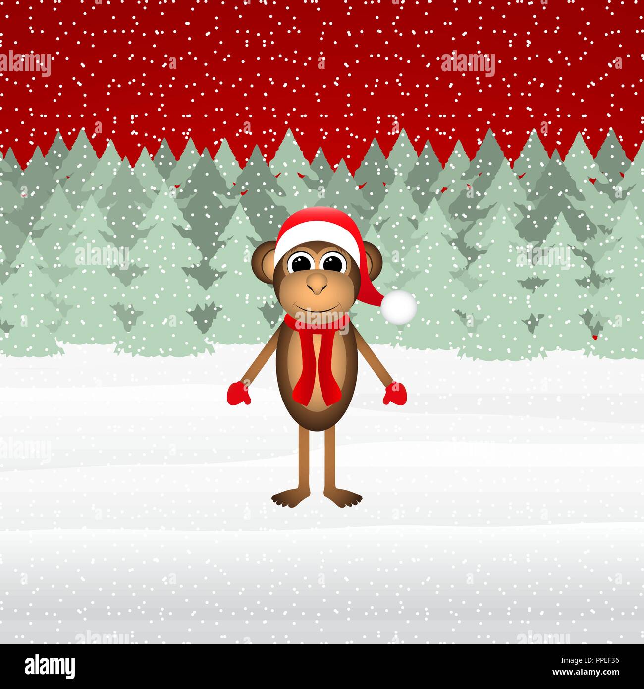 Monkey snow Stock Vector Images - Alamy