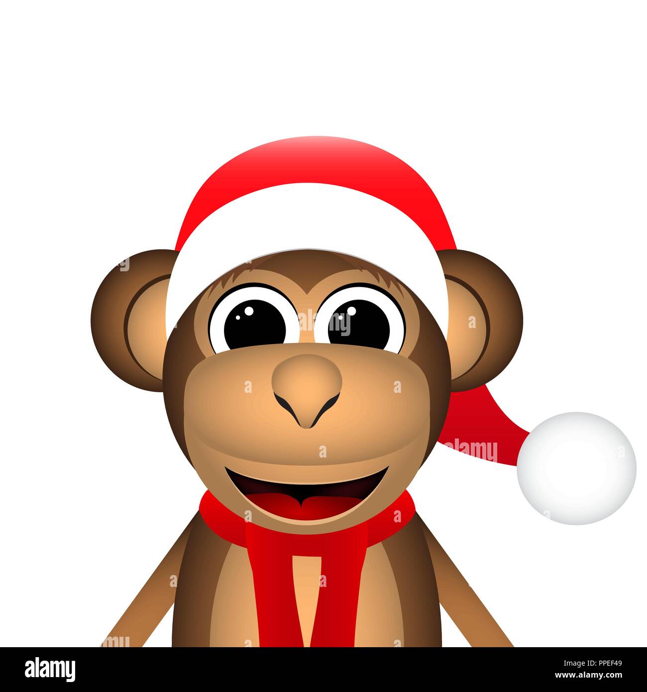 Christmas monkey on a white background Stock Vector Image & Art - Alamy