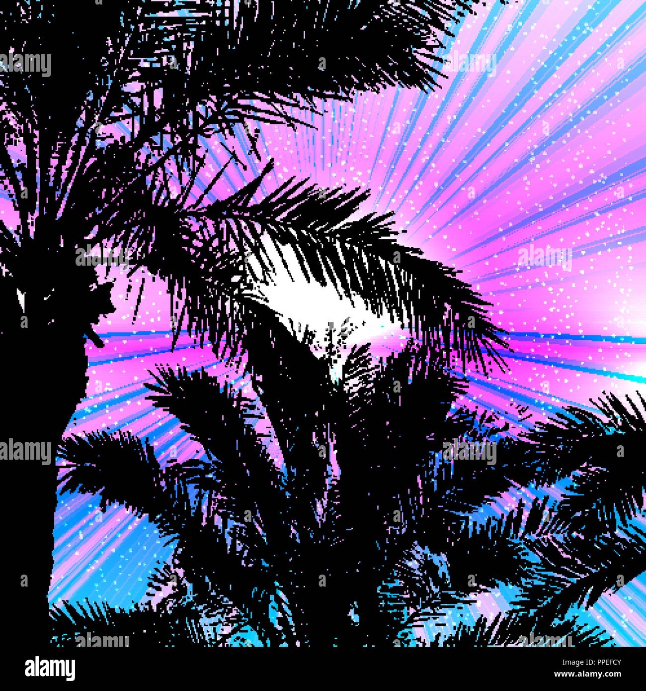 Evening light on tropical Stock Vector Images - Alamy