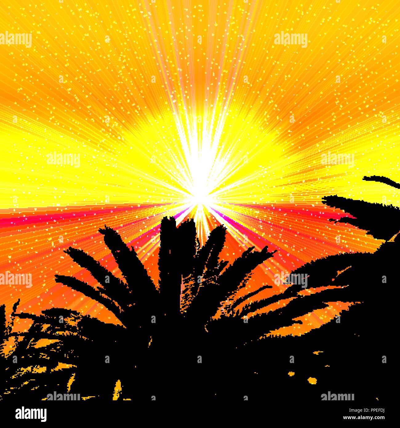 Evening light on tropical Stock Vector Images - Alamy