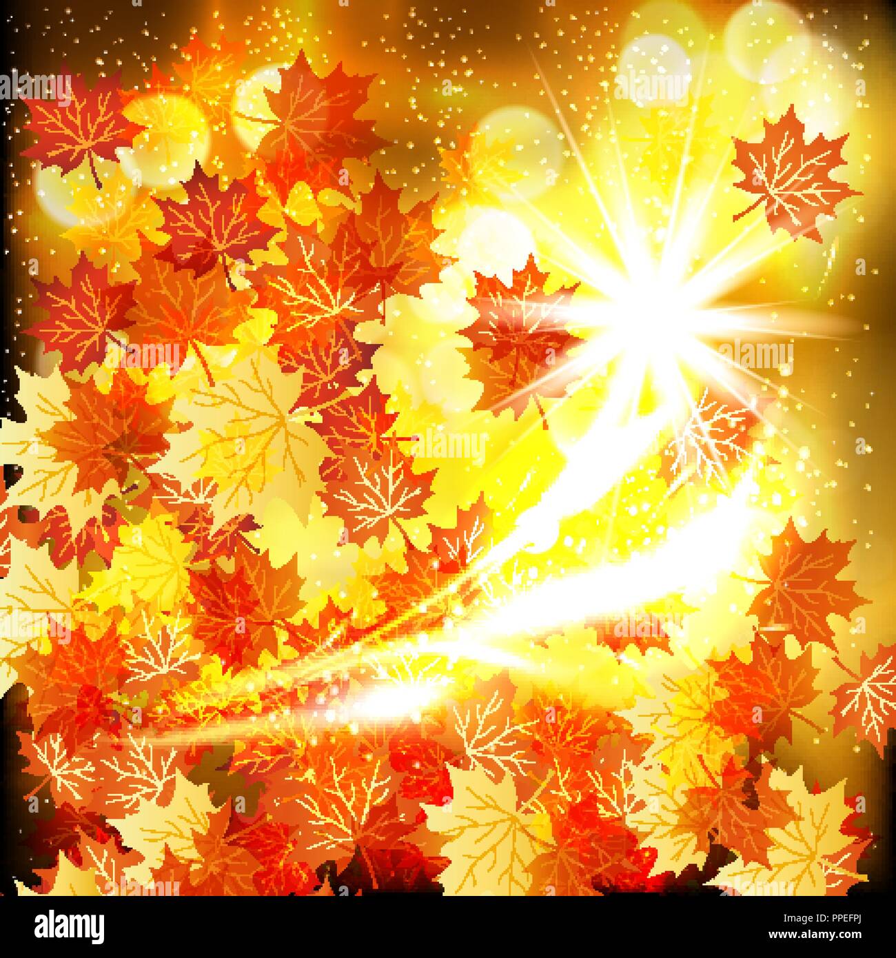 Bokeh autumn leaves fall Stock Vector Images - Alamy