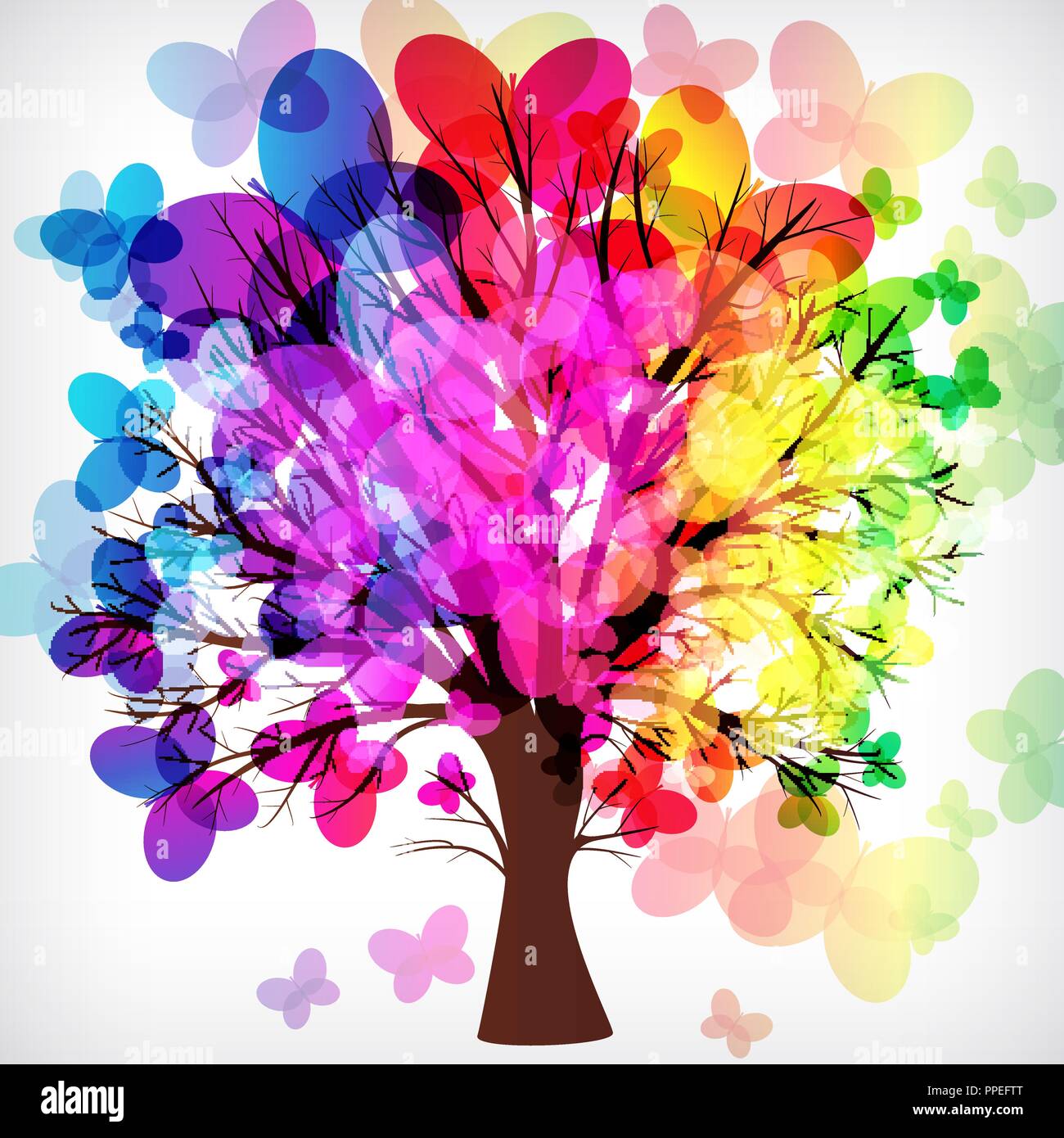 Colorful Family Tree Background
