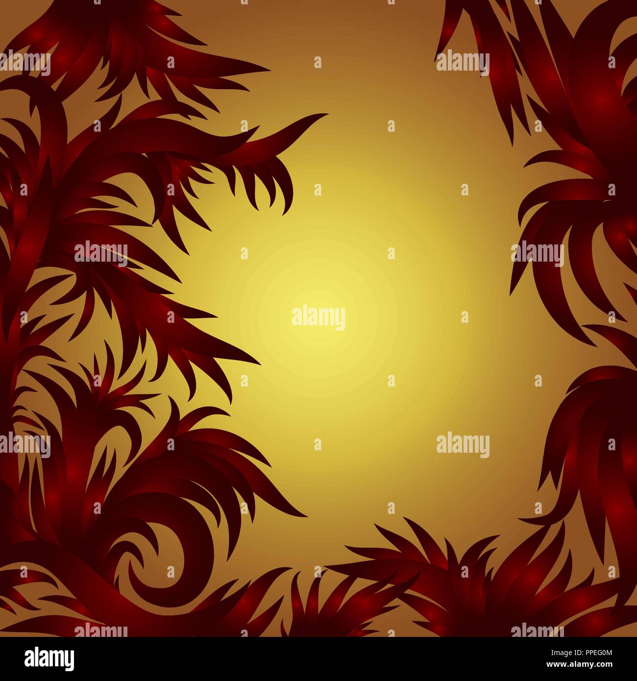 golden floral background with curl Stock Vector Image & Art - Alamy