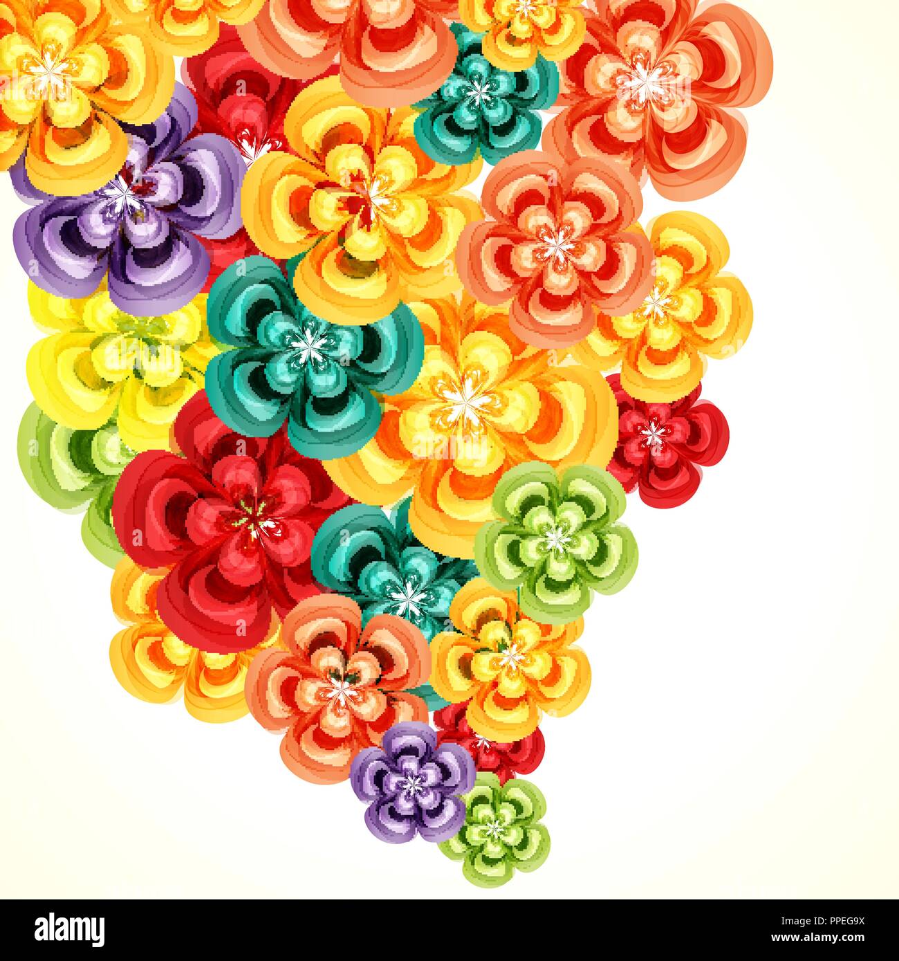 Floral design fan Stock Vector Images - Alamy