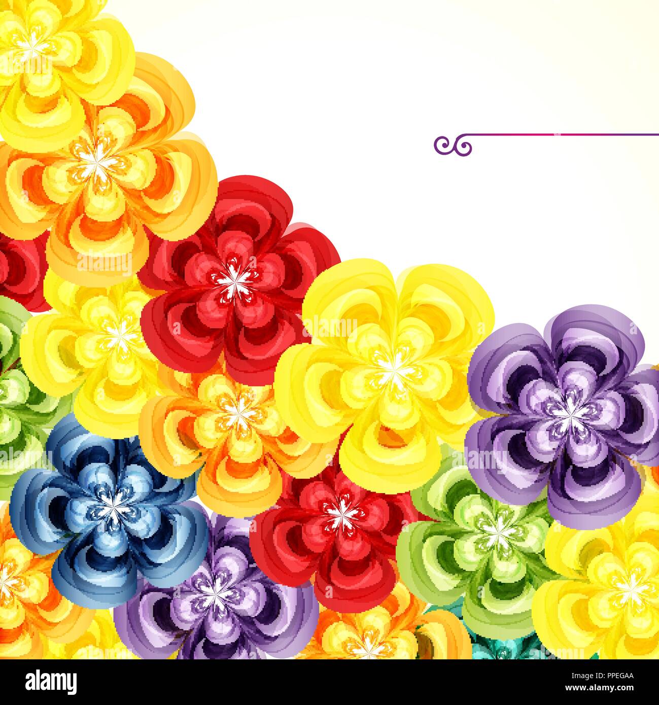 Floral design fan Stock Vector Images - Alamy