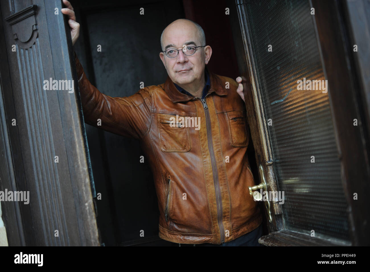 Alexander Duda, german actor, pictured in front of Cafe Mariandl ...