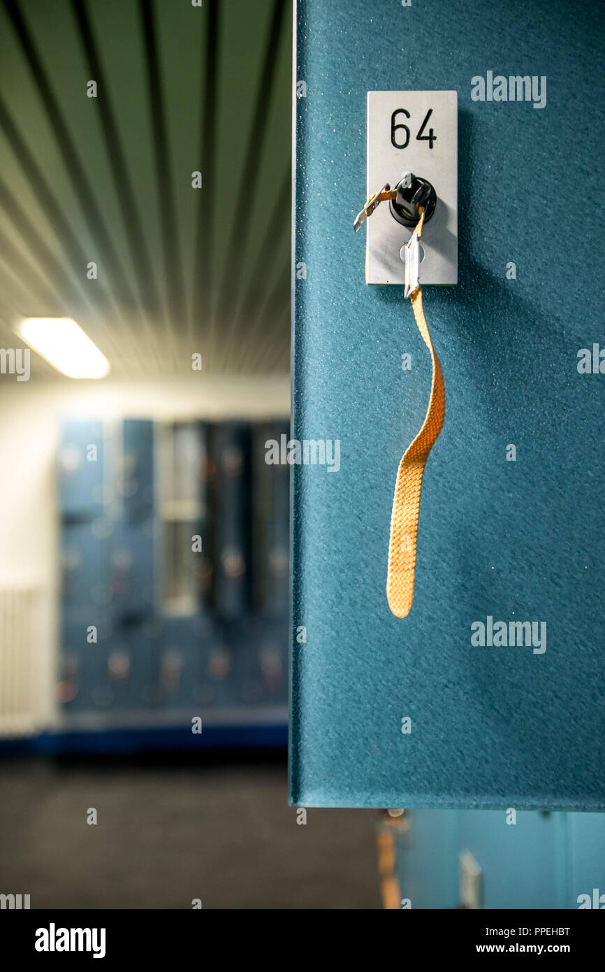 Public changing rooms at the Olympic Ice Sports Center at the Munich ...