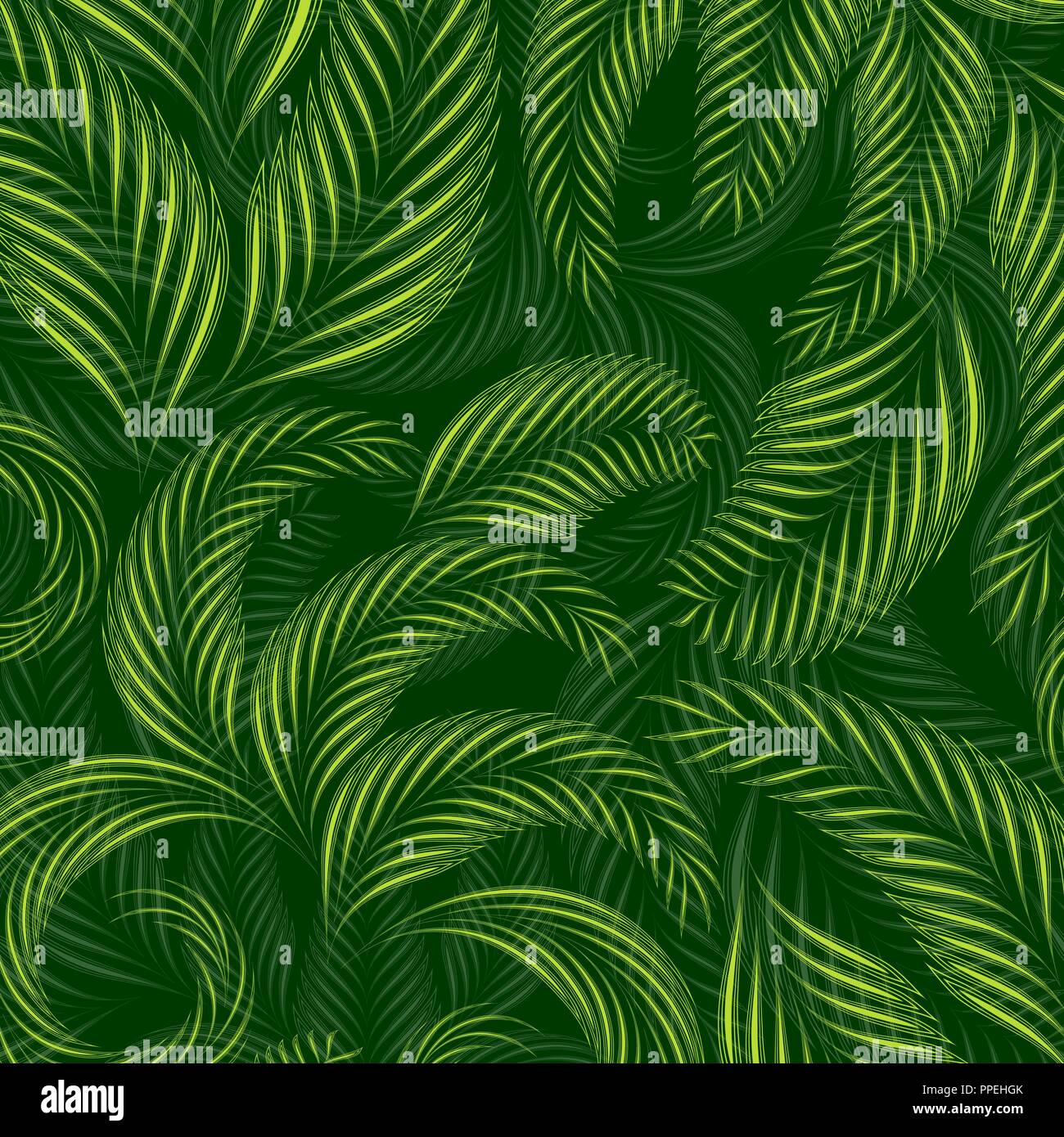 Tropical palm tree leaves background, summer pattern Stock Vector Image ...