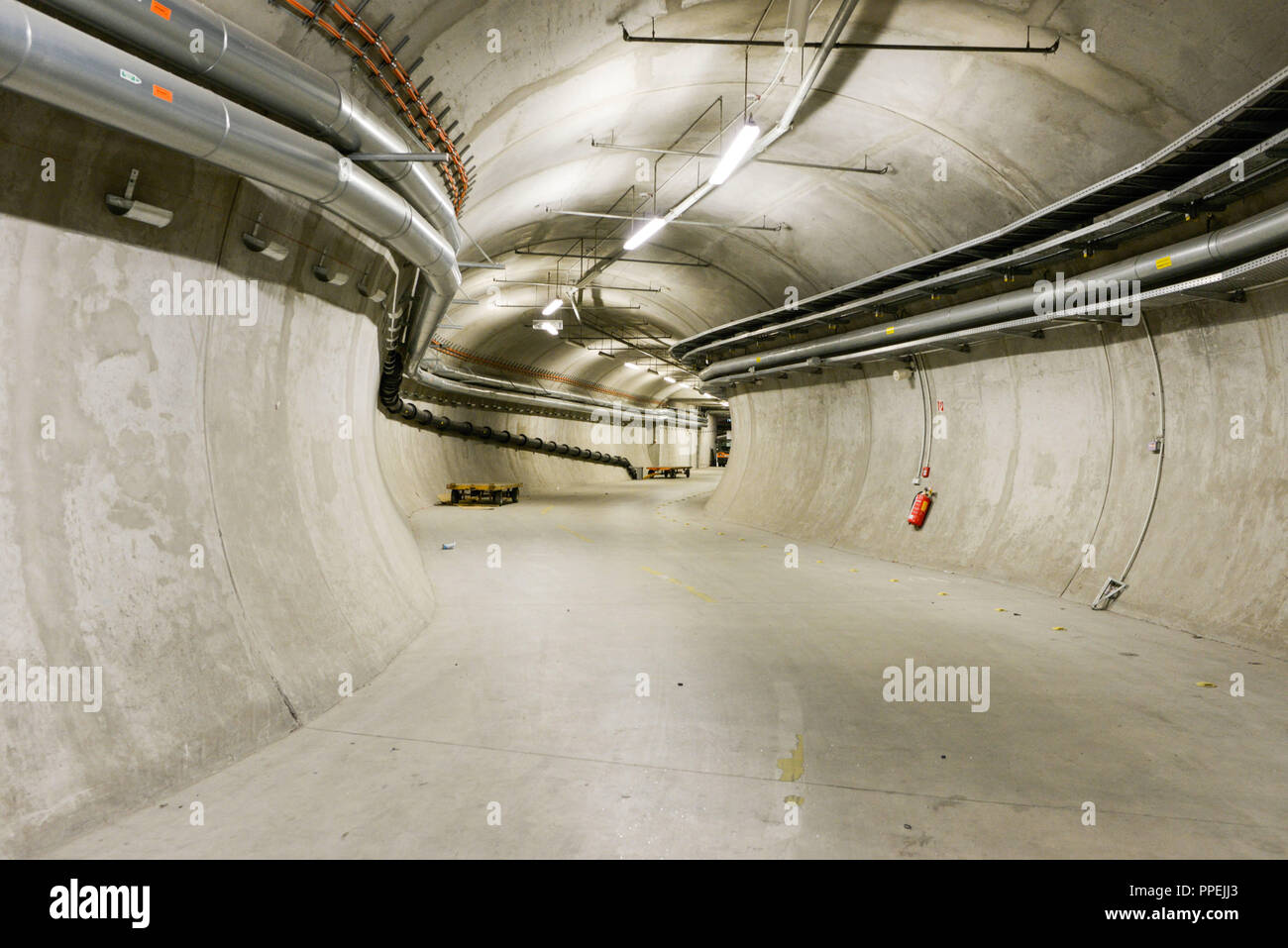 Connecting passage between the small and the large Olympic Hall Stock ...