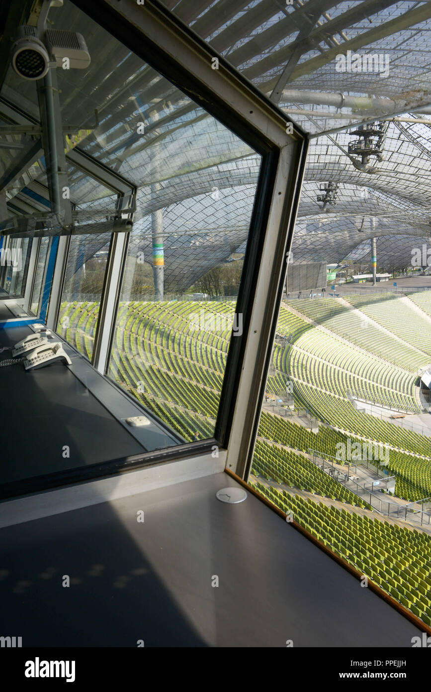 Direction box in the Olympic Stadium in the Olympic Park in Munich ...