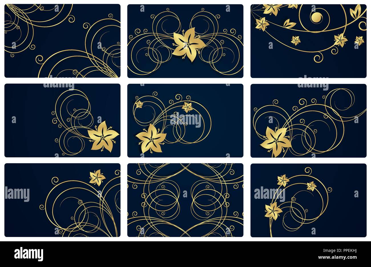 golden floral background with curl Stock Vector Image & Art - Alamy