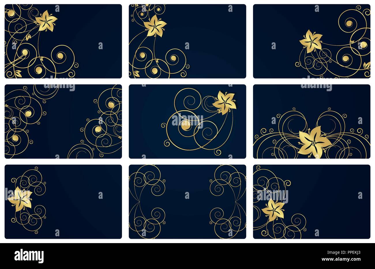 golden floral background with curl Stock Vector Image & Art - Alamy