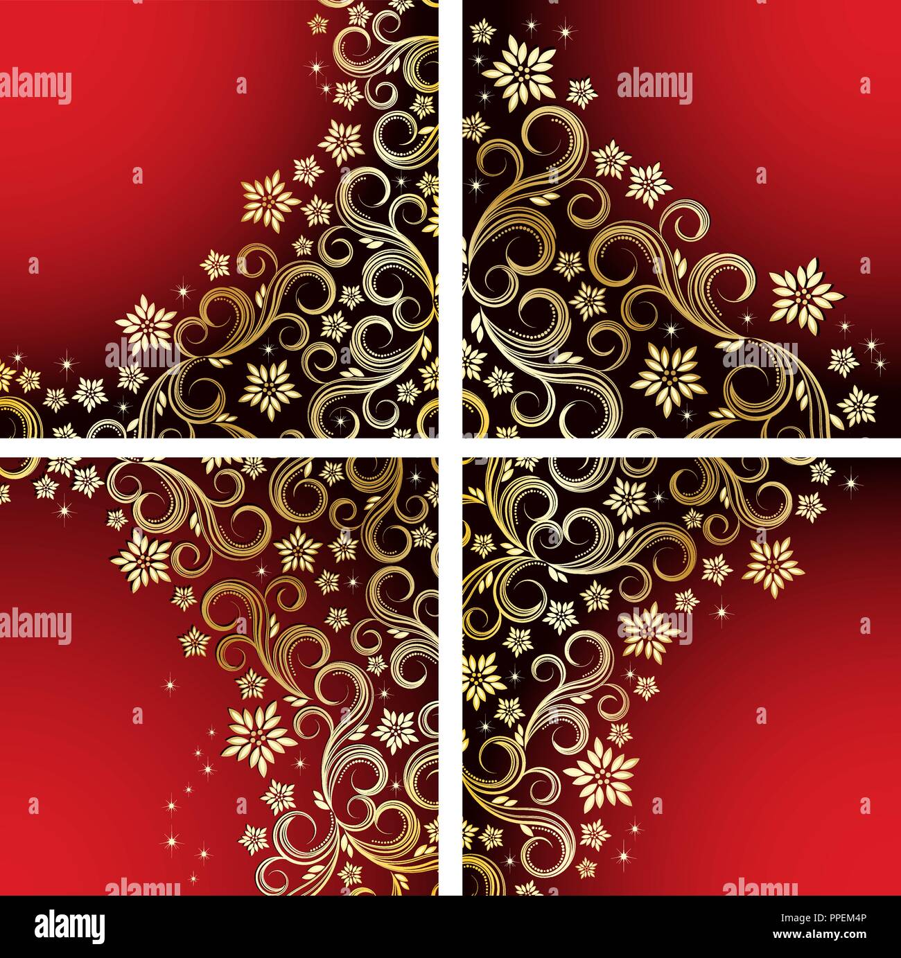 golden floral background with curl Stock Vector Image & Art - Alamy