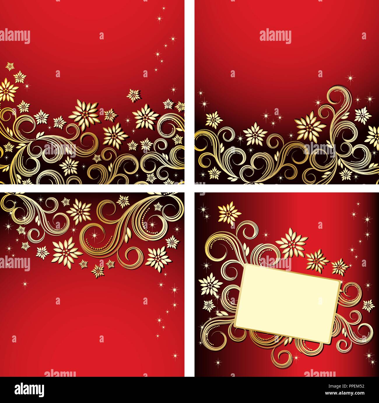 golden floral background with curl Stock Vector Image & Art - Alamy