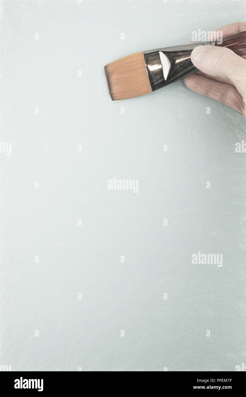 painting brush on empty surface backdrop Stock Photo - Alamy