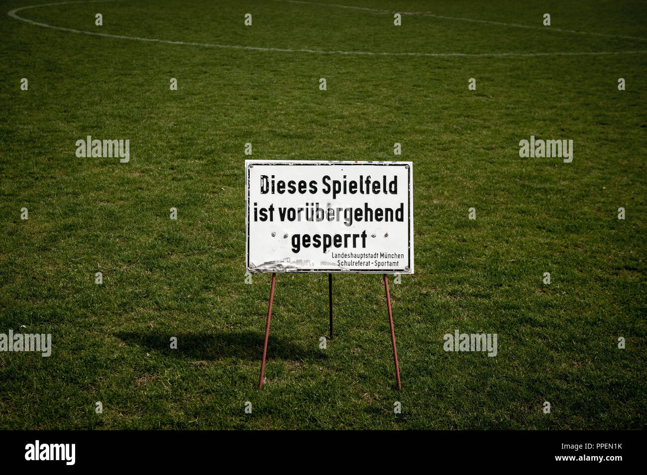 The pitch of the sports complex in the Lerchenau district in Munich is ...