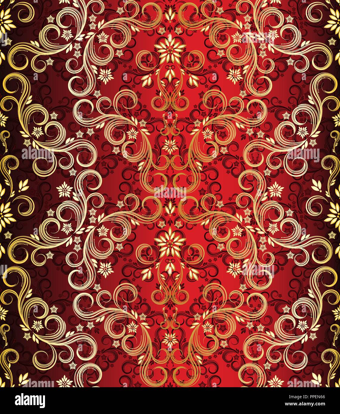 golden floral background with curl Stock Vector Image & Art - Alamy