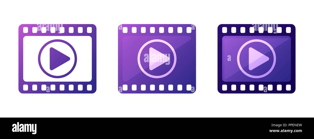 Set play video icons vector video button element Stock Vector Image ...