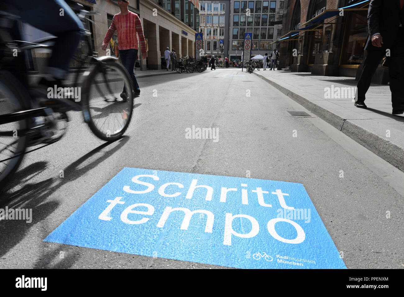 Road sign for cyclists and pedestrians hi-res stock photography and ...