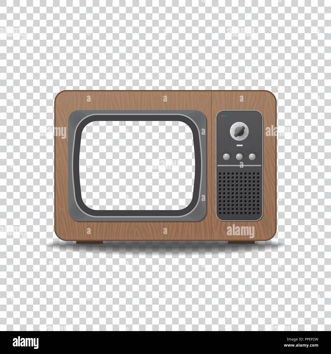 Old tv television set Stock Vector Images - Alamy