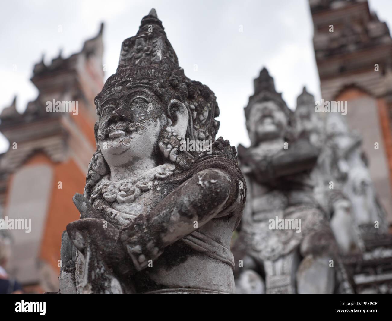 Hindu temple with statues of the gods on Bali island, Indonesia ...