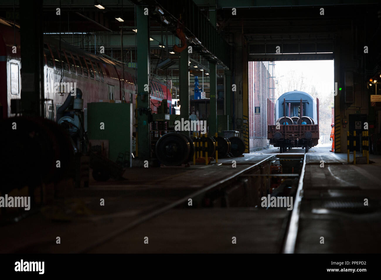 The German railways workshop in the Bergsonstraße in Munich, Germany ...