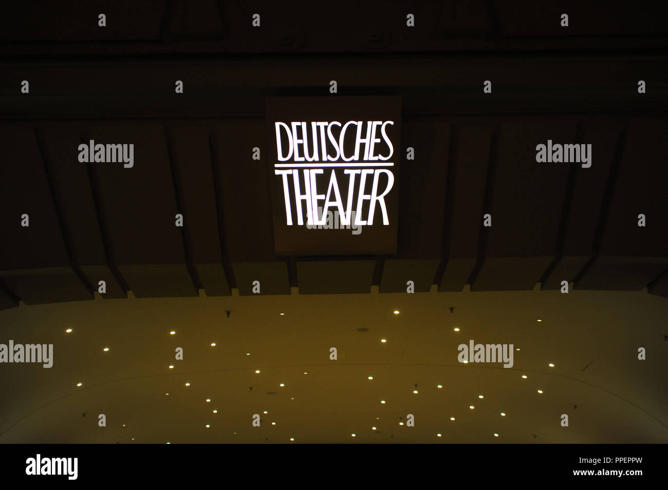 Logo of the German Theater in Munich, Germany Stock Photo - Alamy