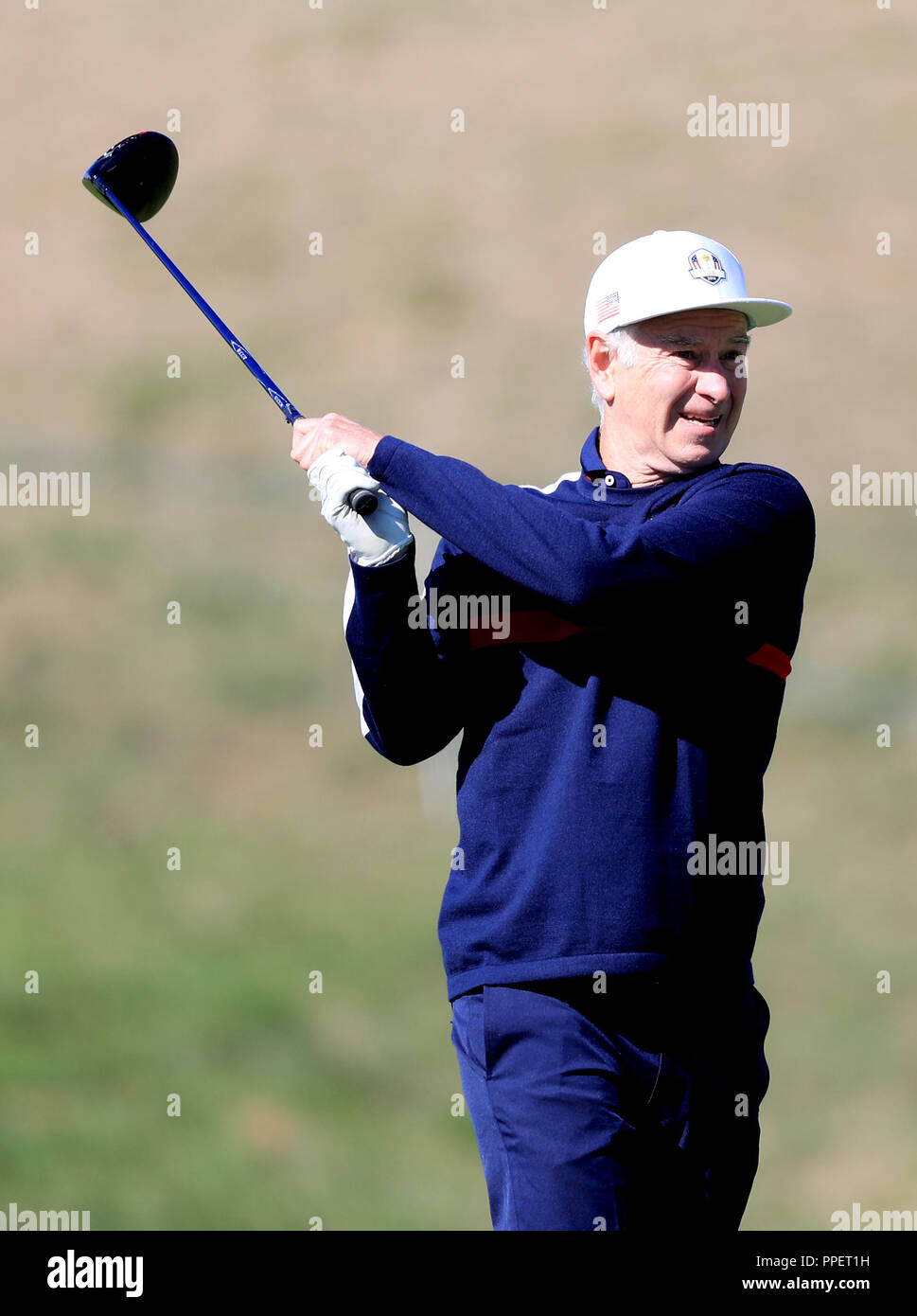 Team USA's John McEnroe during the 2018 Ryder Cup Celebrity Match at Le ...