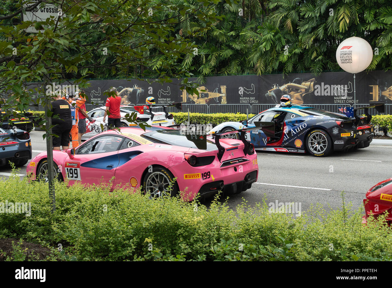 Ferrari 488 Sports Racing Cars in the Ferrari Challenge Asia Pacific ...
