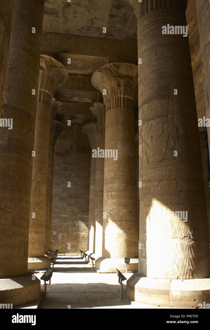Egypt. Temple of Edfu. Ancient temple dedicated to Horus. Ptolemaic ...