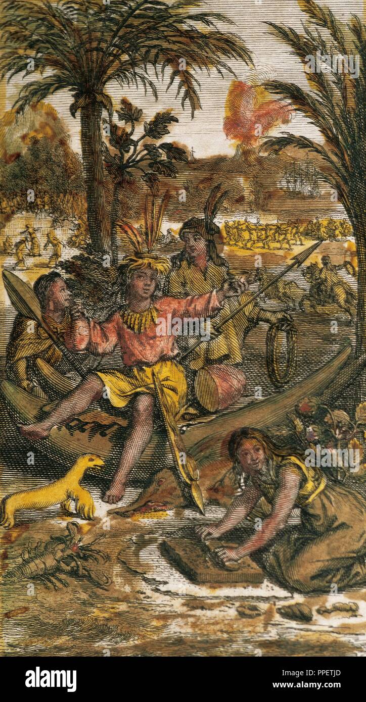 SOUTH AMERICAN NATIVES. 18th CENTURY. Indians of South America, in ...