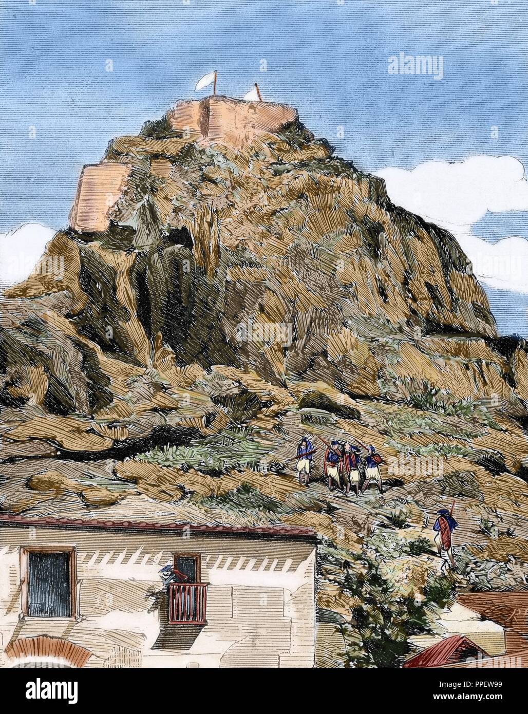 History of Spain. 19th century. Cantonal Revolution. Monteagudo (Murcia ...