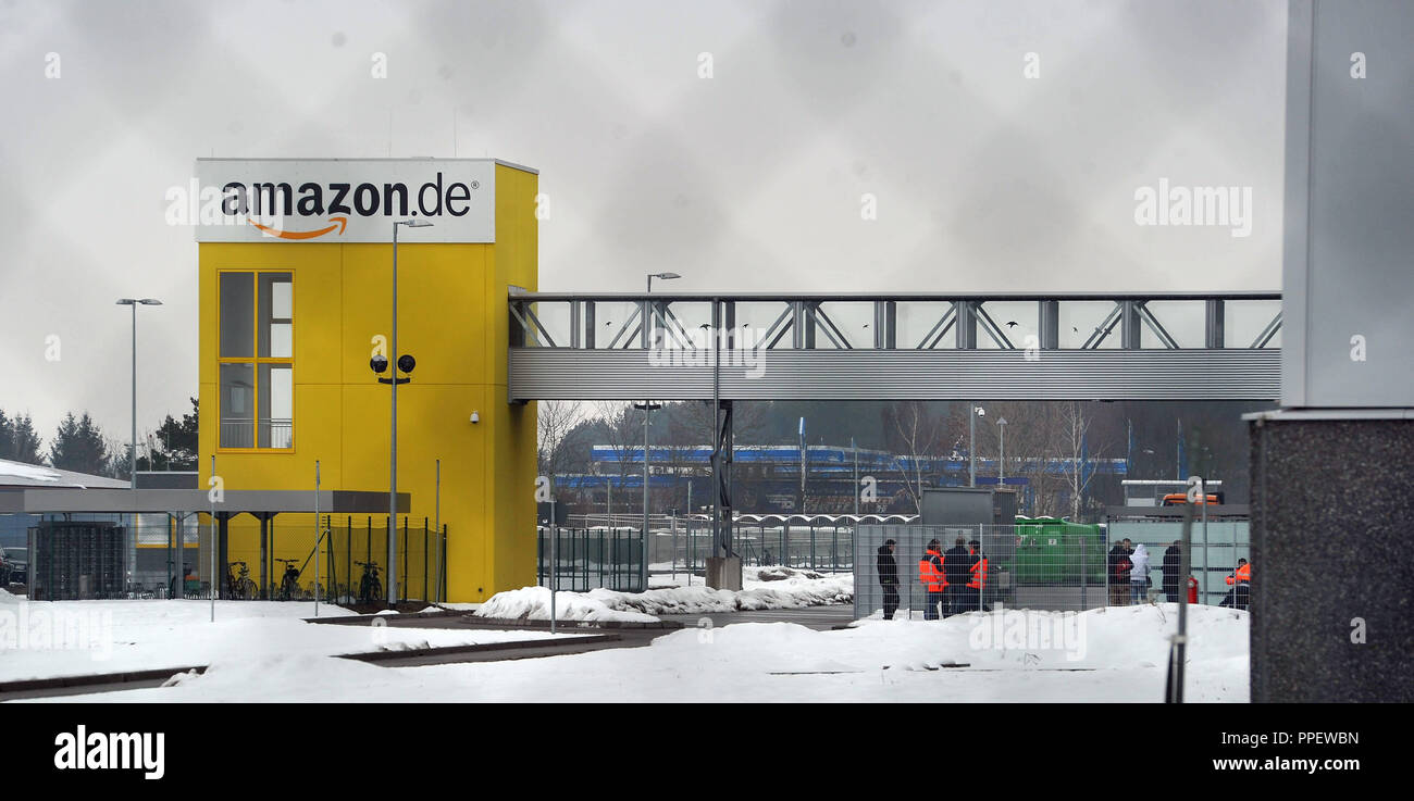 The large logistics center of Amazon.de in the commercial area of ...