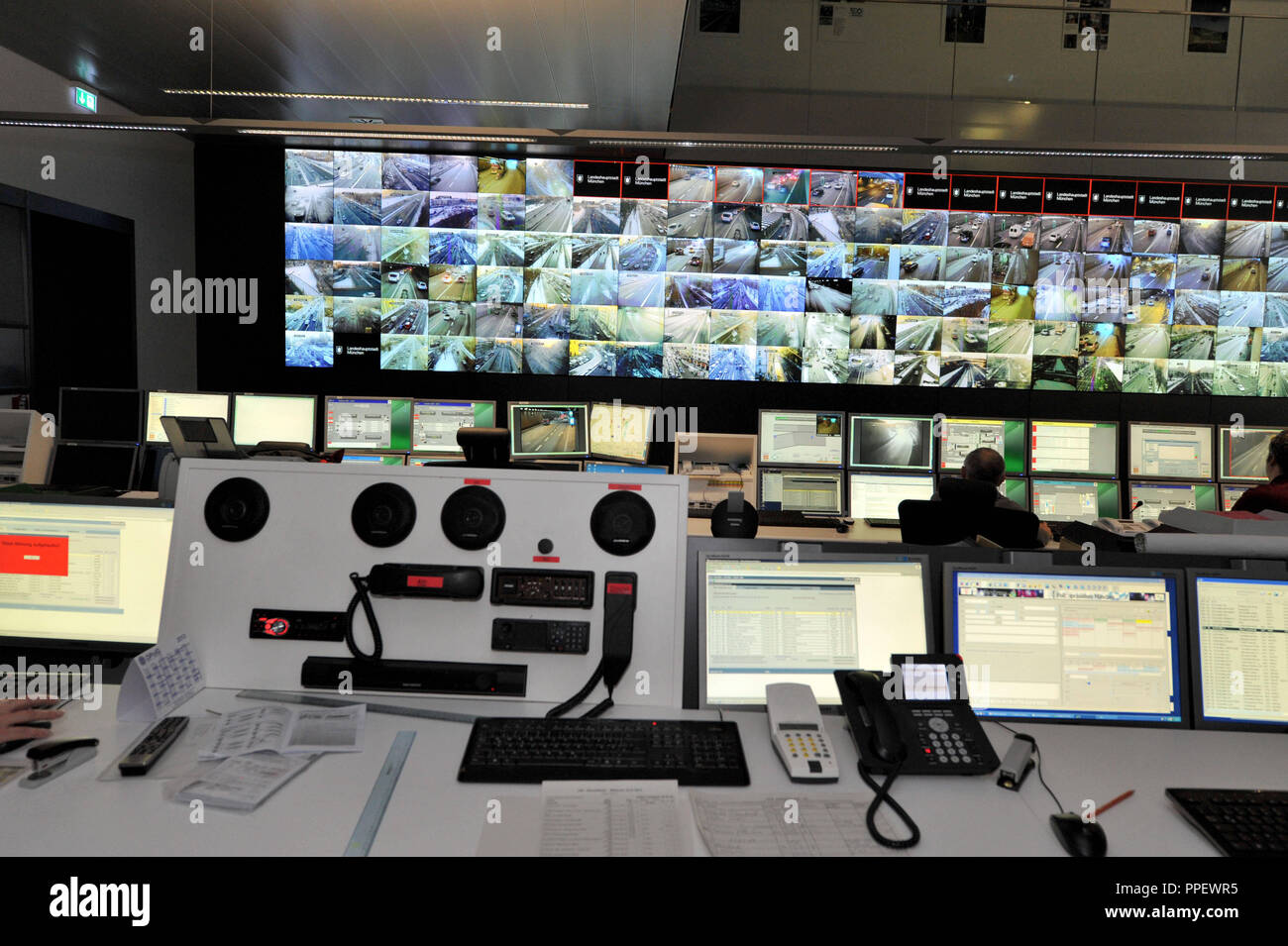 An employee in the new Traffic Control Center in the Technical ...