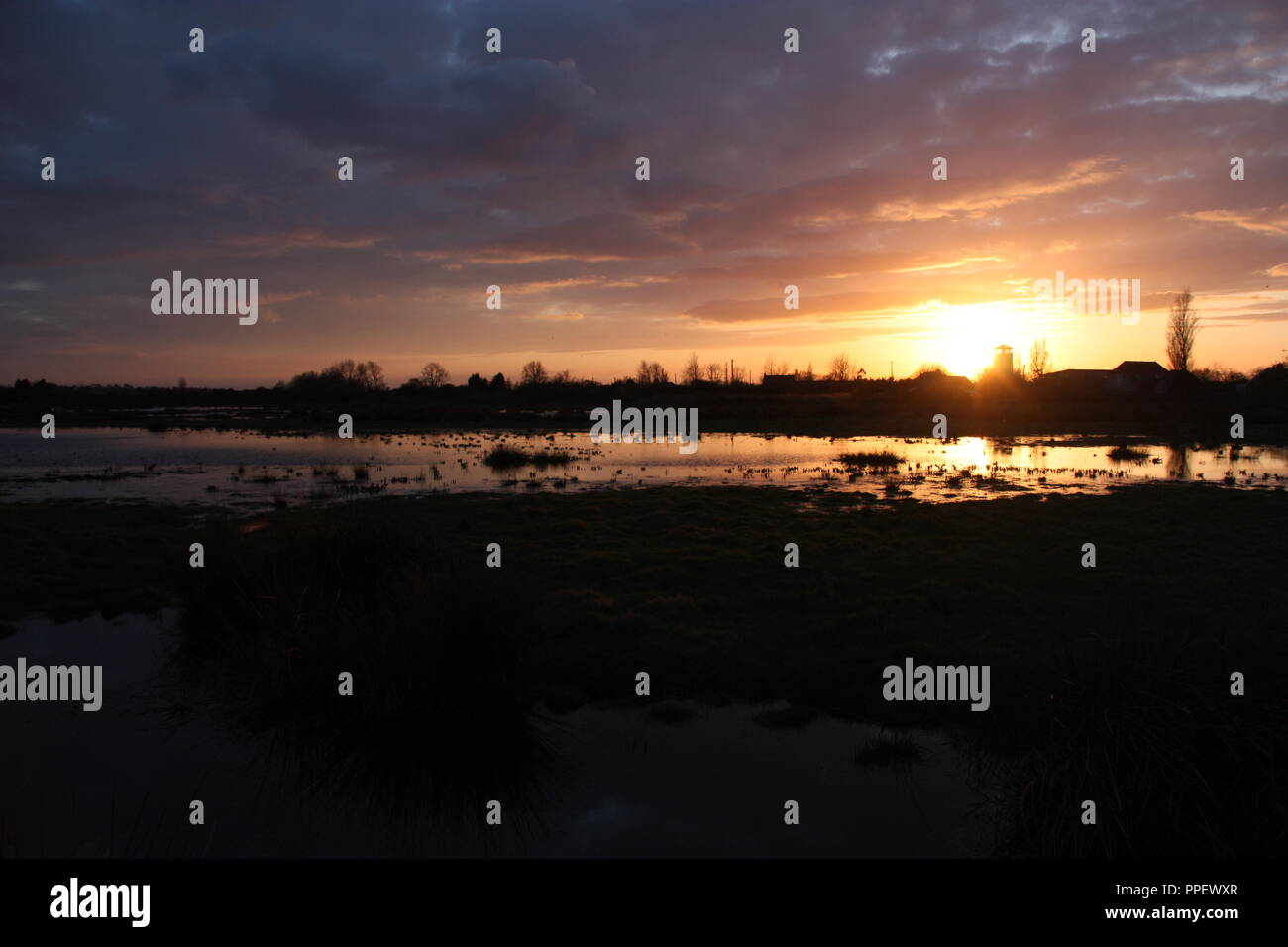 Sunset over Wells Next The Sea in Norfolk Stock Photo - Alamy