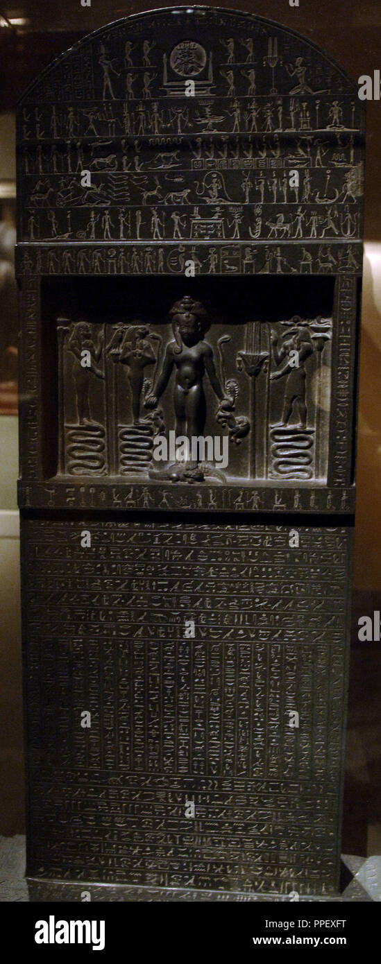 Egyptian Art. The Metternich Stela. Dated between 360 and 342 BC (reign ...