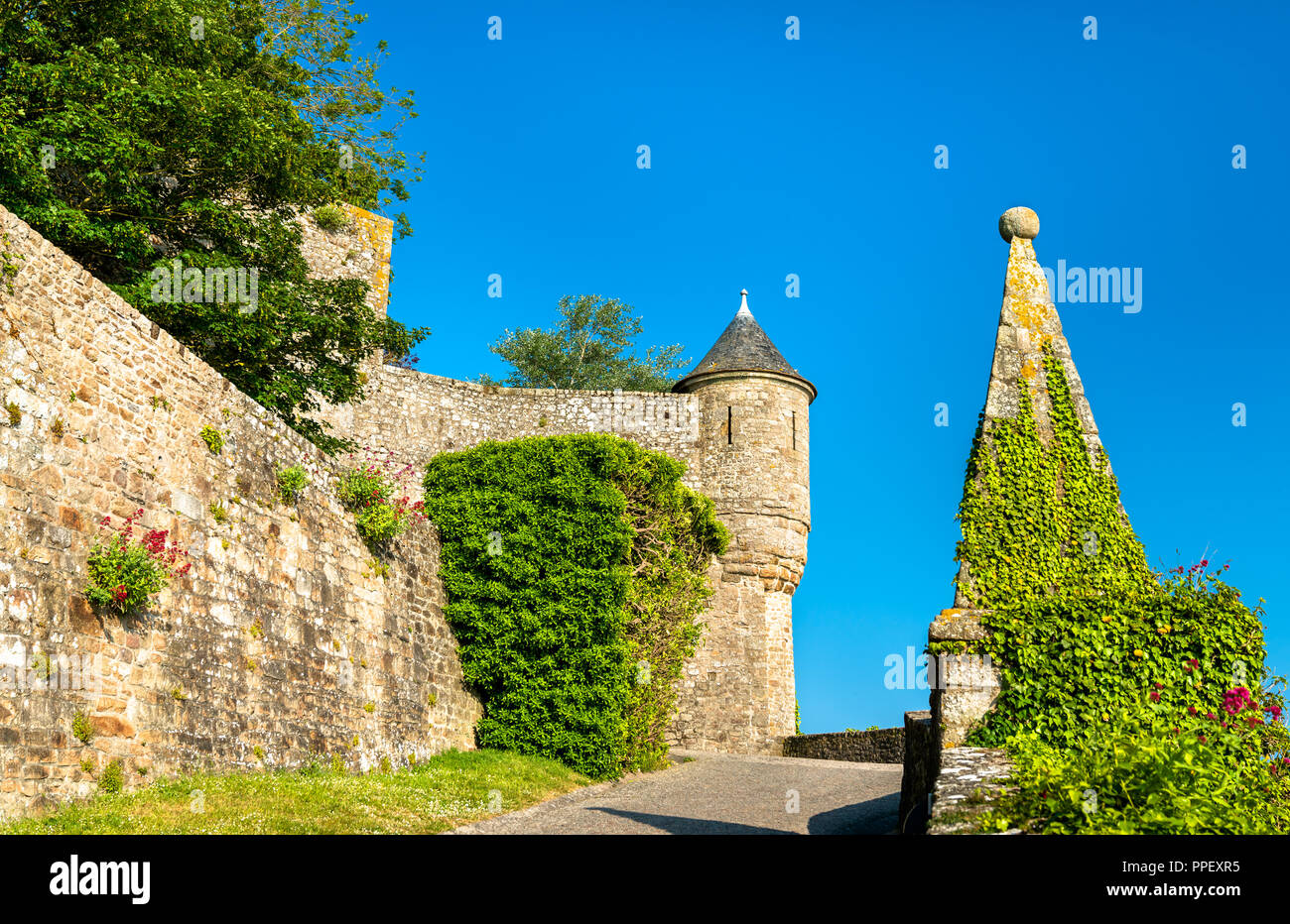 View of Mont-Saint-Michel, a famous abbey in Normandy, France Stock ...