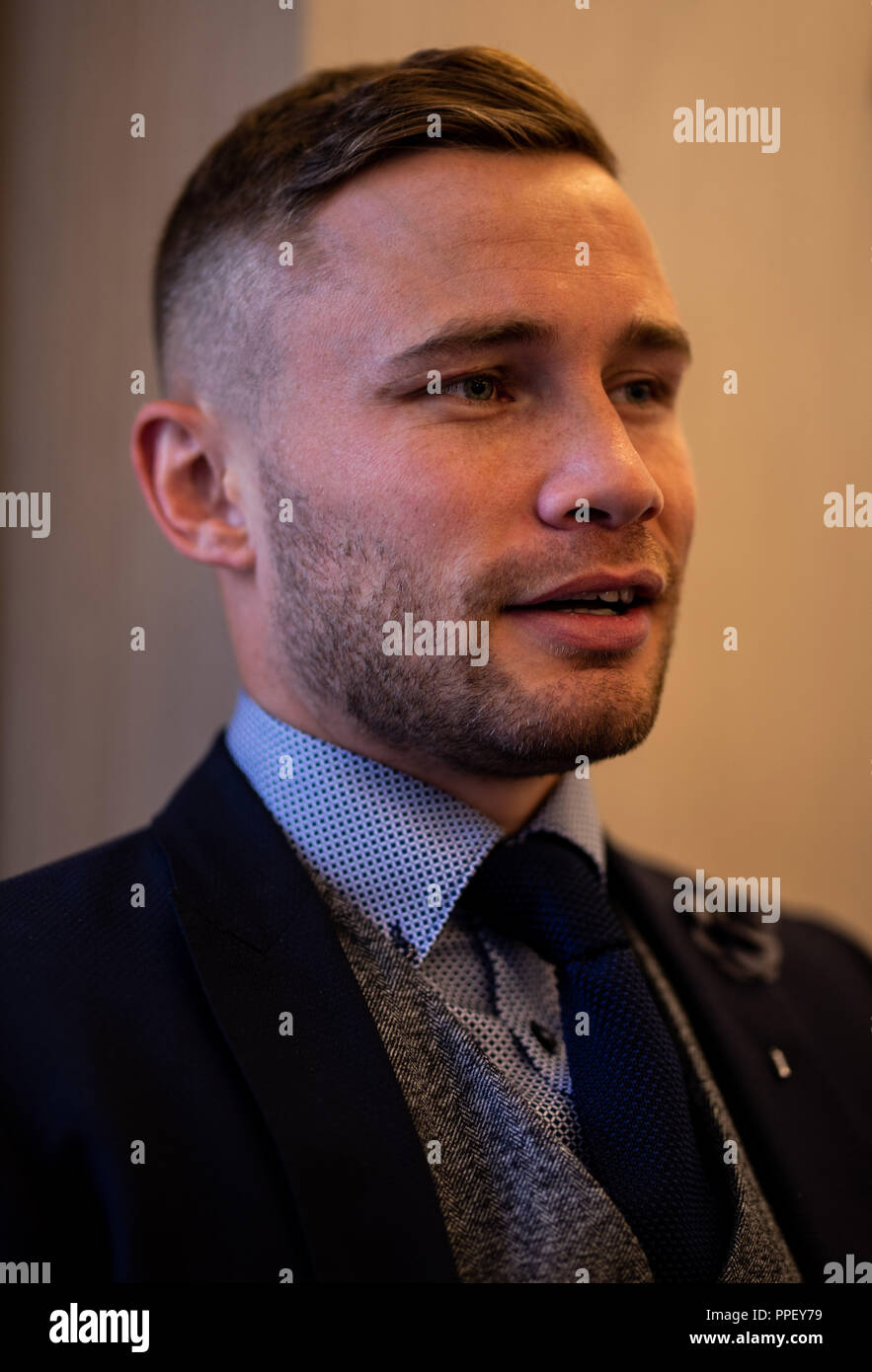 Carl Frampton after the press conference at Grosvenor House, London ...