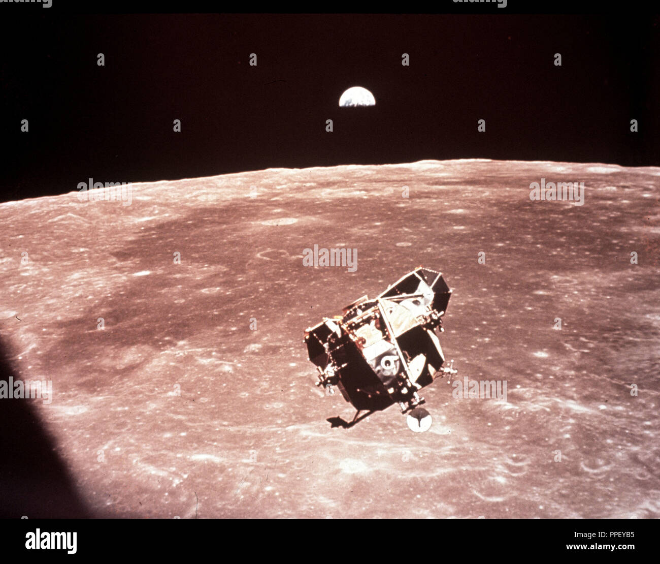 Lunar Module Eagle's ascent stage in lunar orbit Stock Photo - Alamy