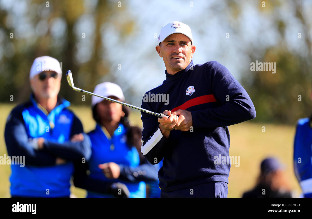 Team USA's Kelly Slater during the 2018 Ryder Cup Celebrity Match at Le ...