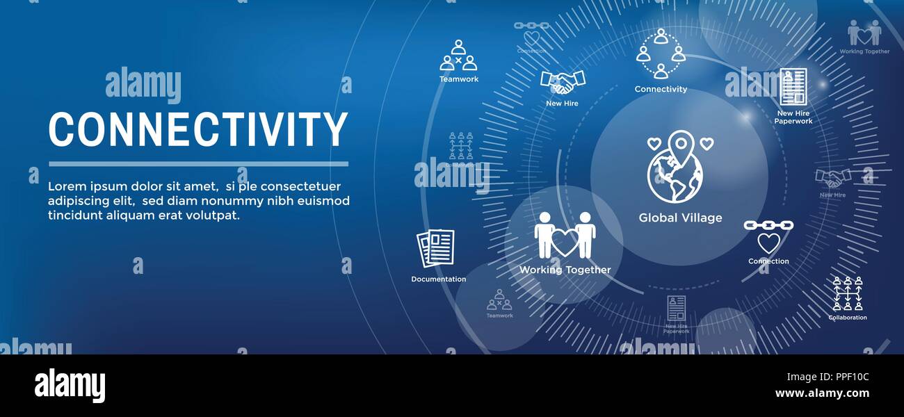 Connectivity Web Header Banner with Togetherness, Connectnedness ...