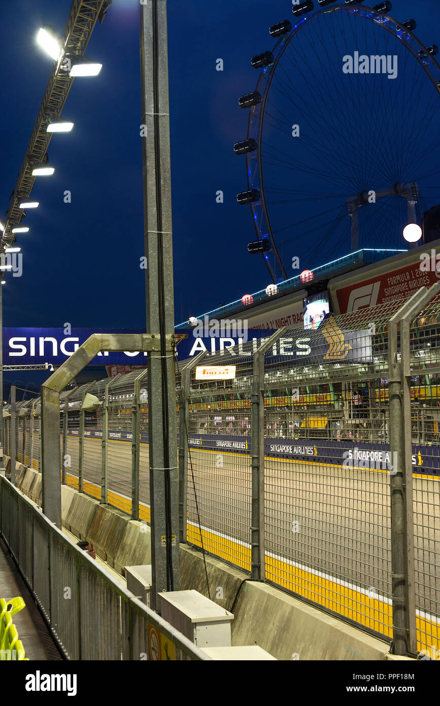 The Pit Garages from the Pit Grandstand at the Formula One Motor Race ...