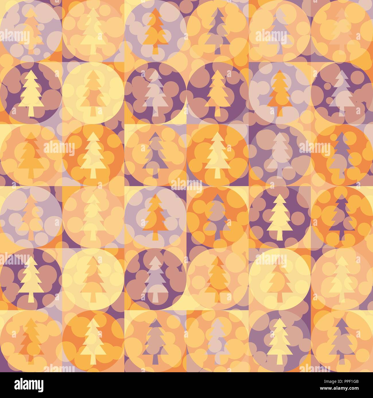 Repeating background from circles and fir-trees Stock Vector Image ...