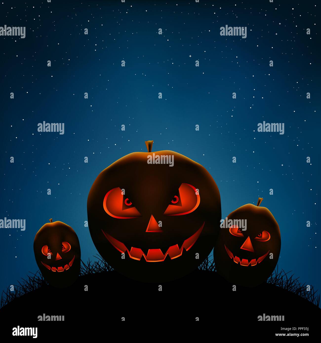 halloween pumpkins night Stock Vector Image & Art - Alamy