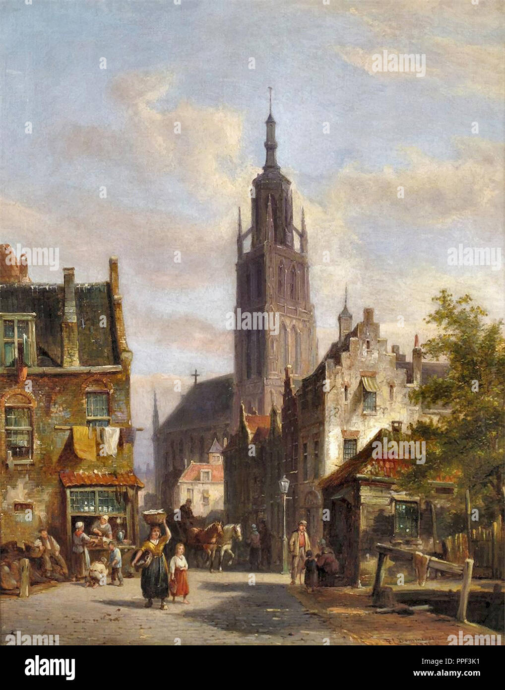 Dommersen Pieter Cornelis - Dutch Street Scene Stock Photo - Alamy