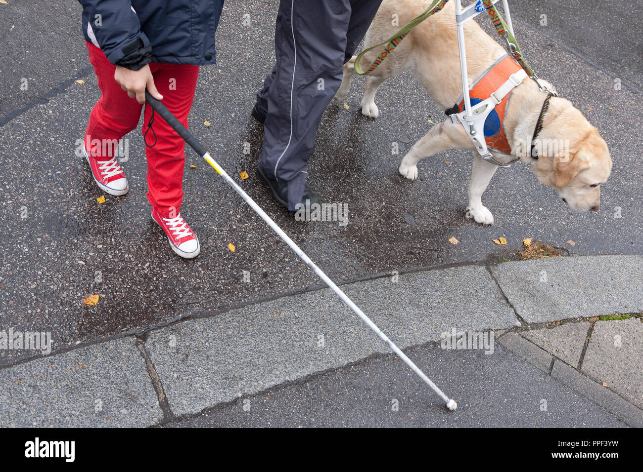 Blind girl and students hi-res stock photography and images - Alamy