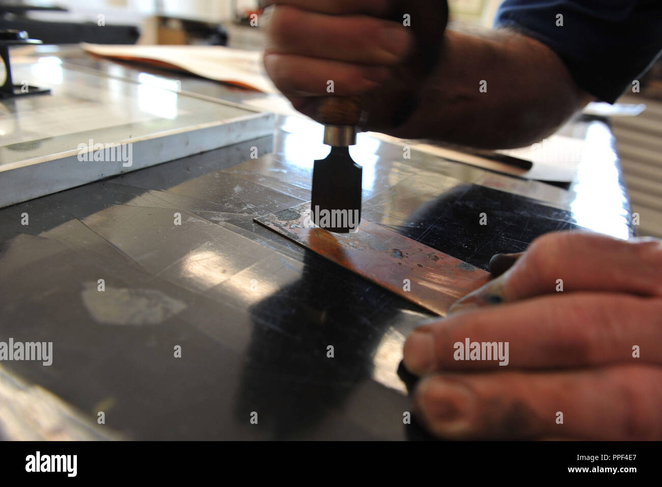 The Blanc copper printing studio in Munich. Here are preserved old ...