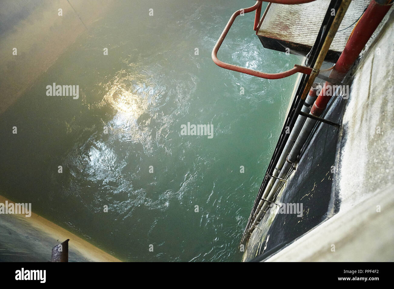 Regulation basin in the surge tank of the Walchensee Power Station of E ...