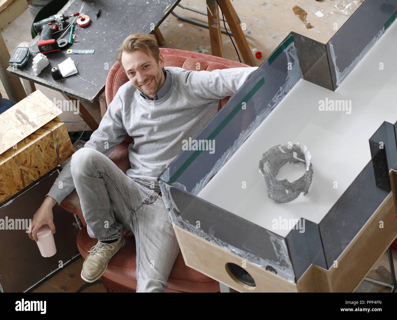 Peter Bulla, a German artist, pictured at the Academy of Fine Arts in ...